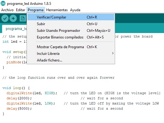 Escribir su primer programa en el IDE Arduino - SOLECTRO - MAKER ZONE