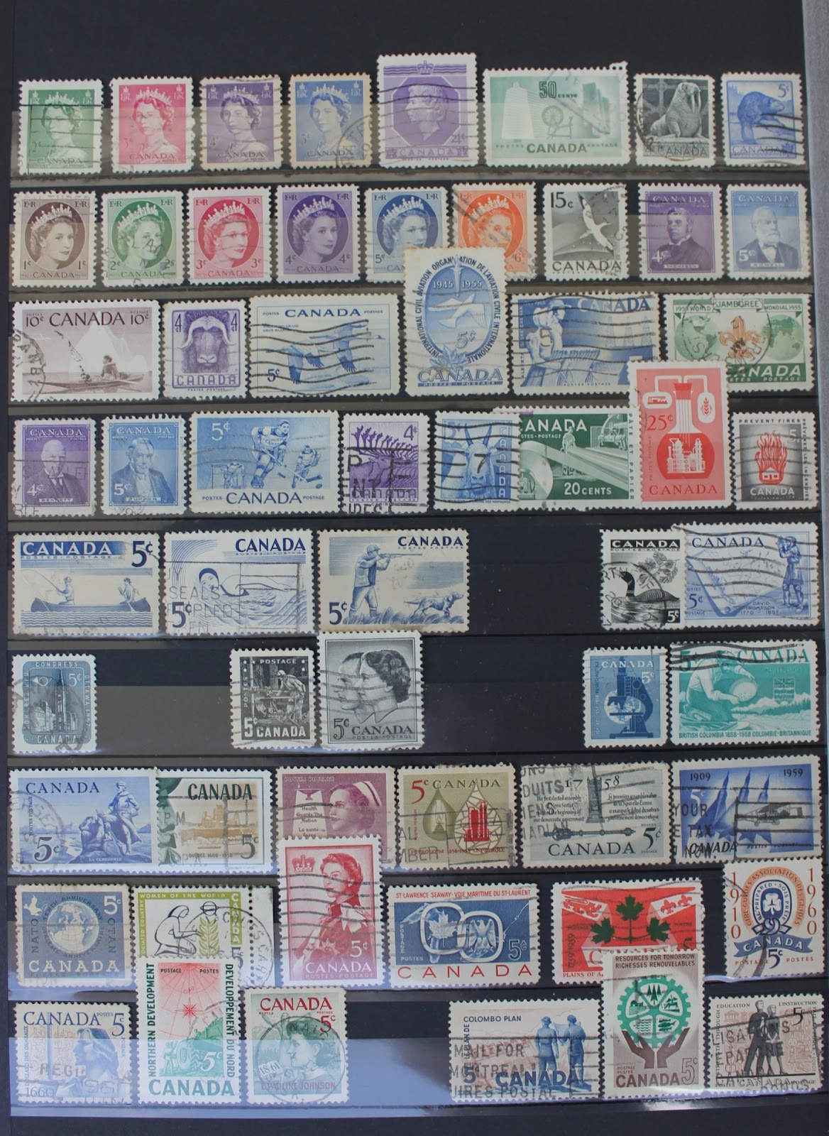 My Postage Stamps Collection: Canada Collection: 1900 - 1960
