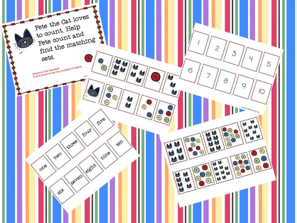 A Teacher's Touch: Pete the Cat Matching Sets Freebie