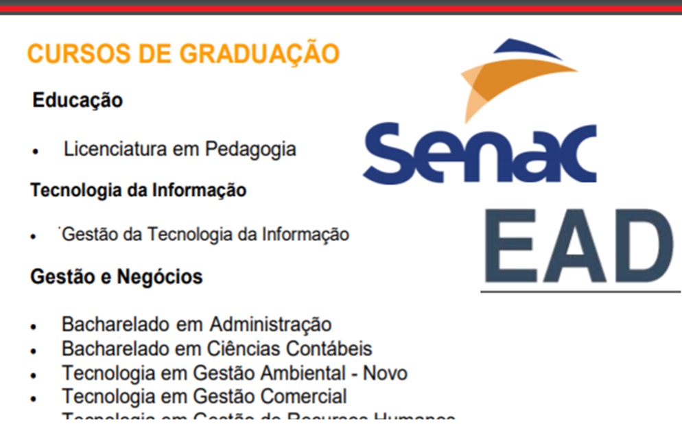 Senac abre inscrições para graduação EAD em todo o Brasil