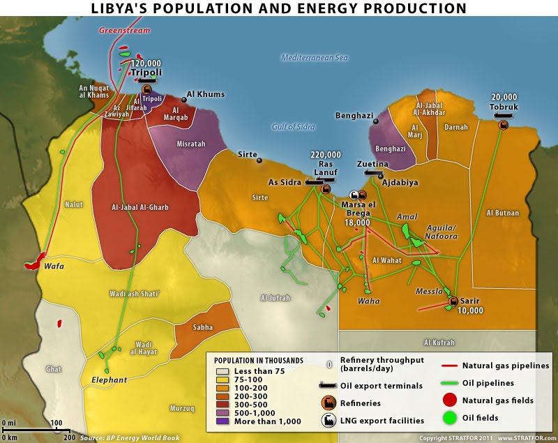arthur zbygniew: libya oil and gas fields, pipelines, population maps
