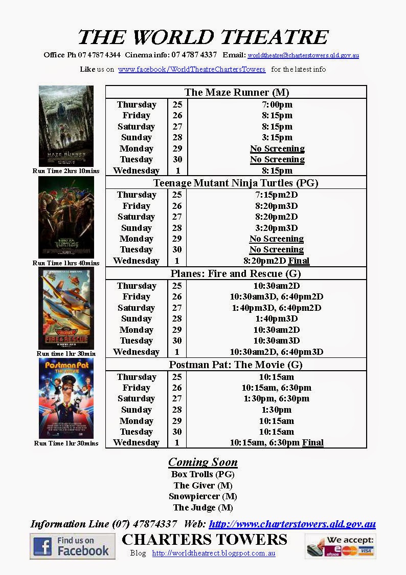 The World Theatre - Charters Towers: Movie schedule... from Thursday 25 ...