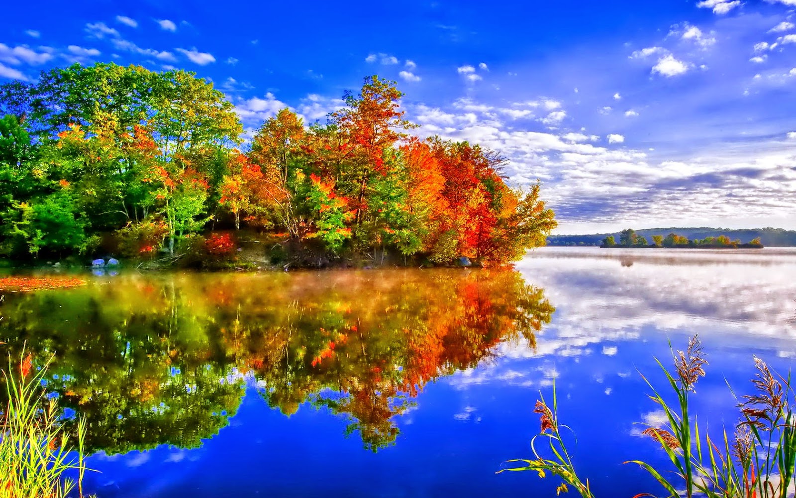 Autumn on the Lake Reflection | Hd Desktop Wallpaper