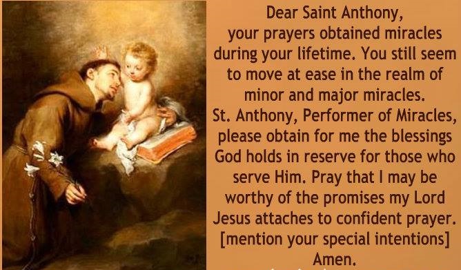 Inspira Smiles !: Happy Feast day of Saint Anthony of Padua