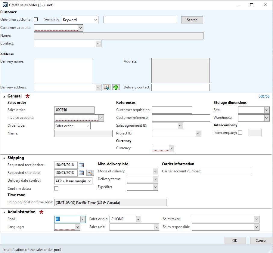 Microsoft Dynamics AX/365: Create Sales Order (SO)