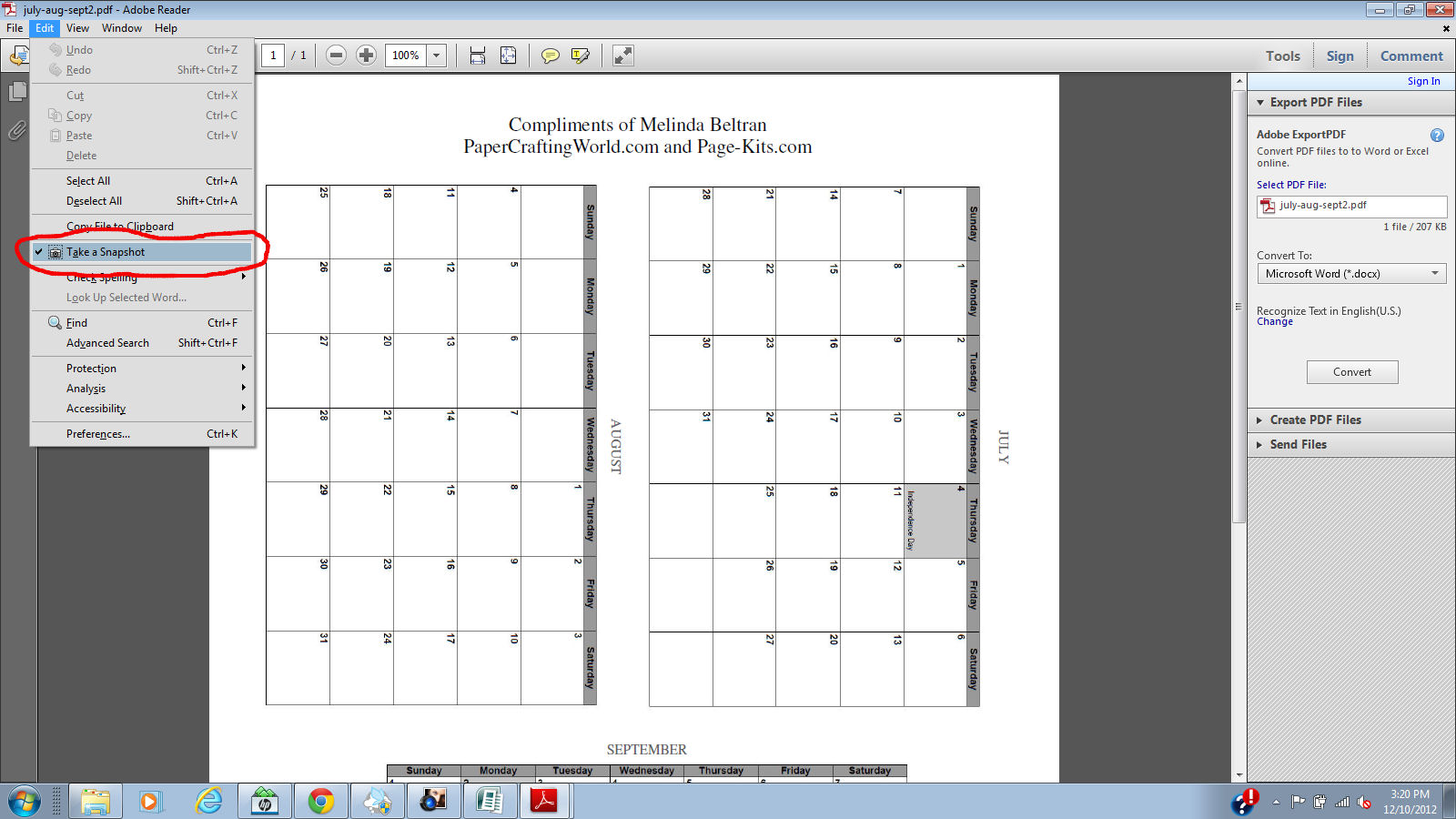 CraftyMelinda.com: How To Re Size and Copy in Adobe Reader