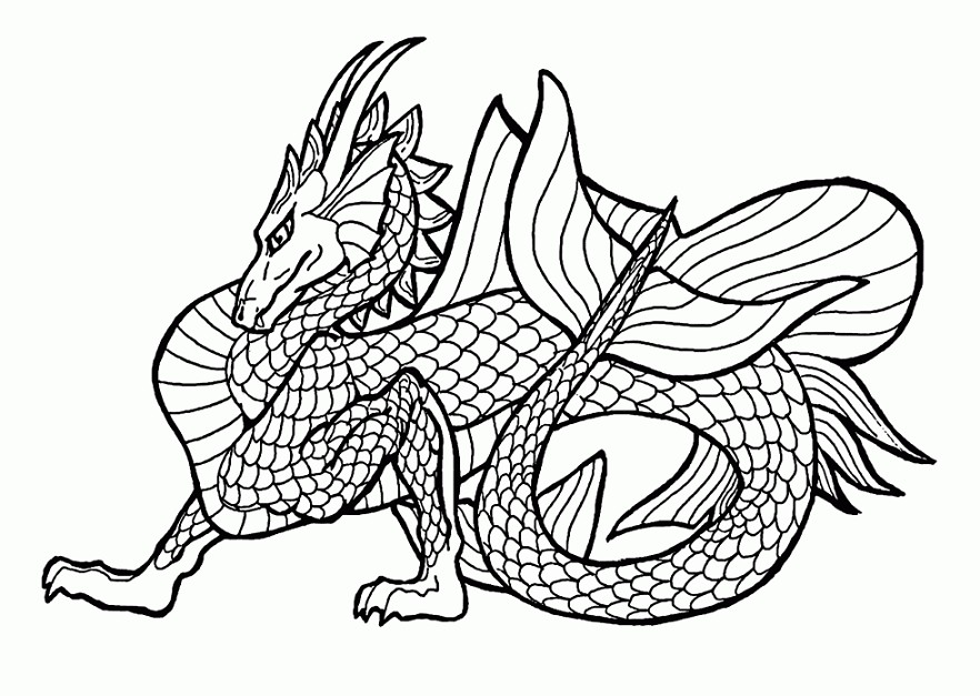Gambar Mewarnai Naga Terbaru | gambarcoloring