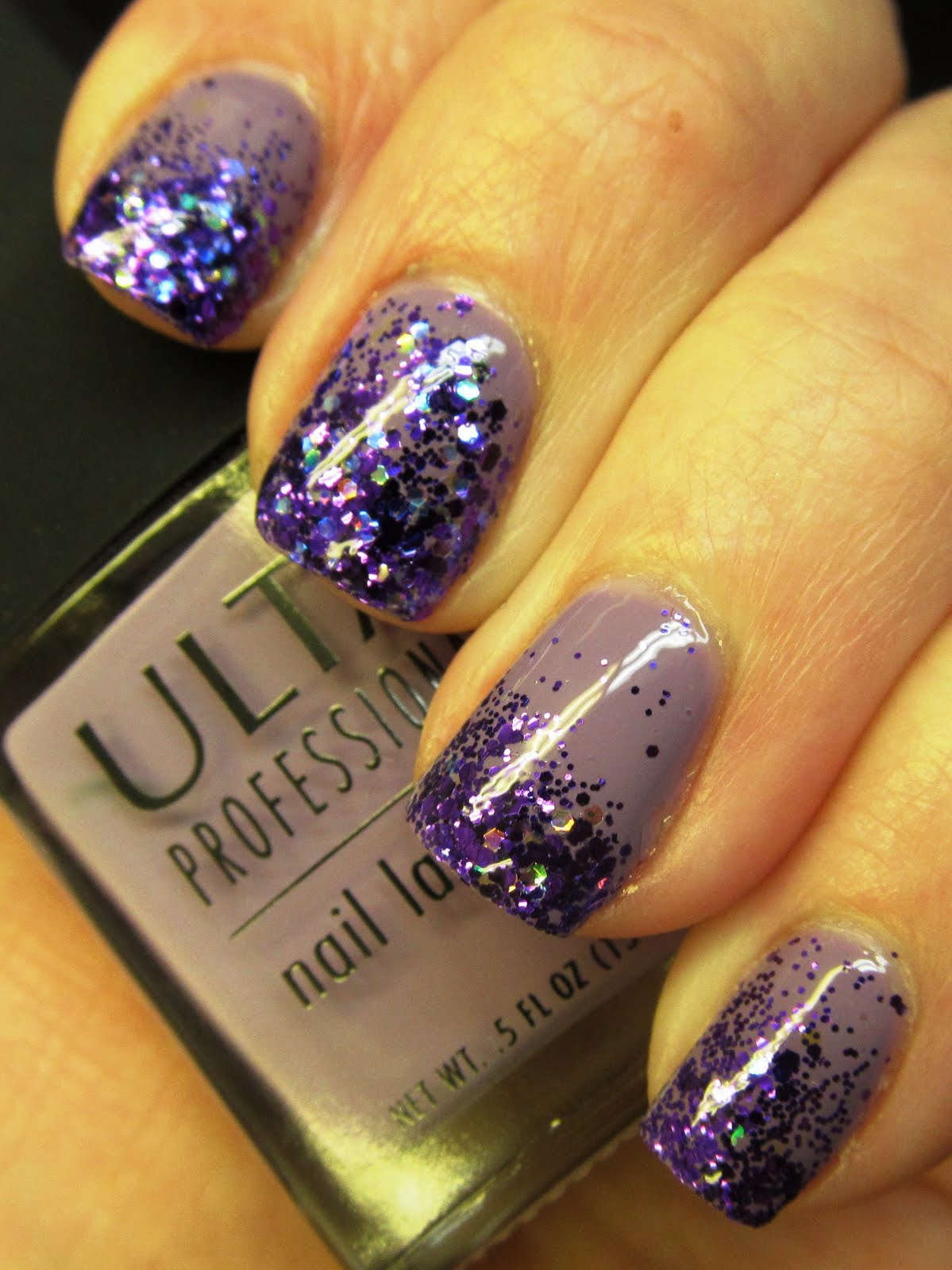 GETCHA NAILS DID: PURPLE LOOSE GLITTER GRADIENT