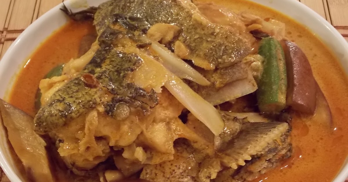 CURRY GROUPER FISH HEAD with EGG PLANT n LADIES FINGER