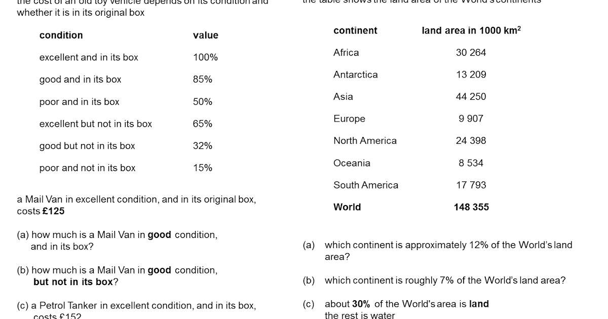 MEDIAN Don Steward mathematics teaching: percentages KS3 SATs questions