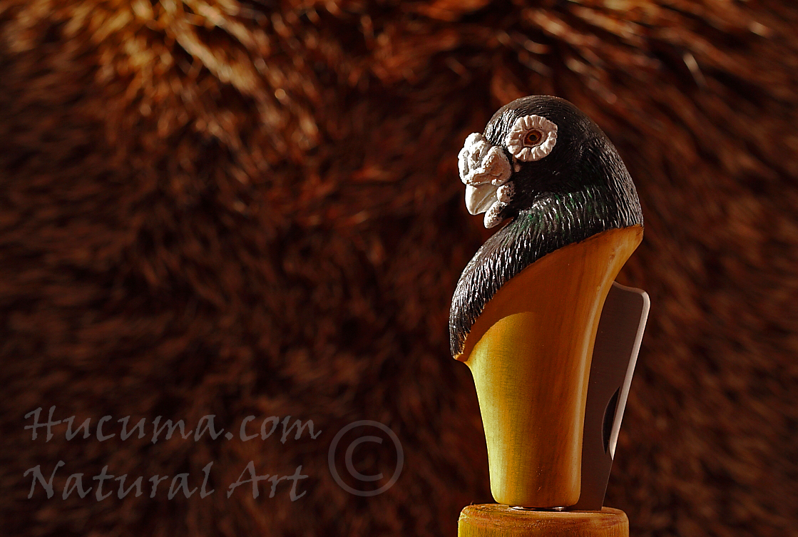 HUCUMA. artesanía en hueso y de diseño.: Navaja tallada con paloma ...