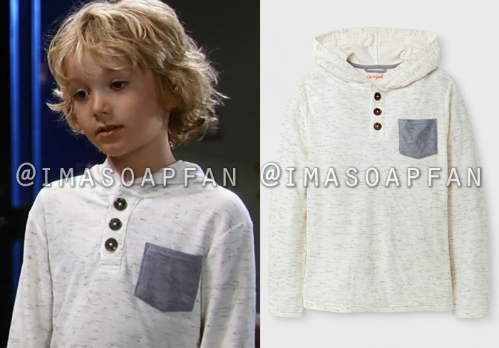 Danny Morgan's Cream and Grey Hooded Henley Shirt - General Hospital ...