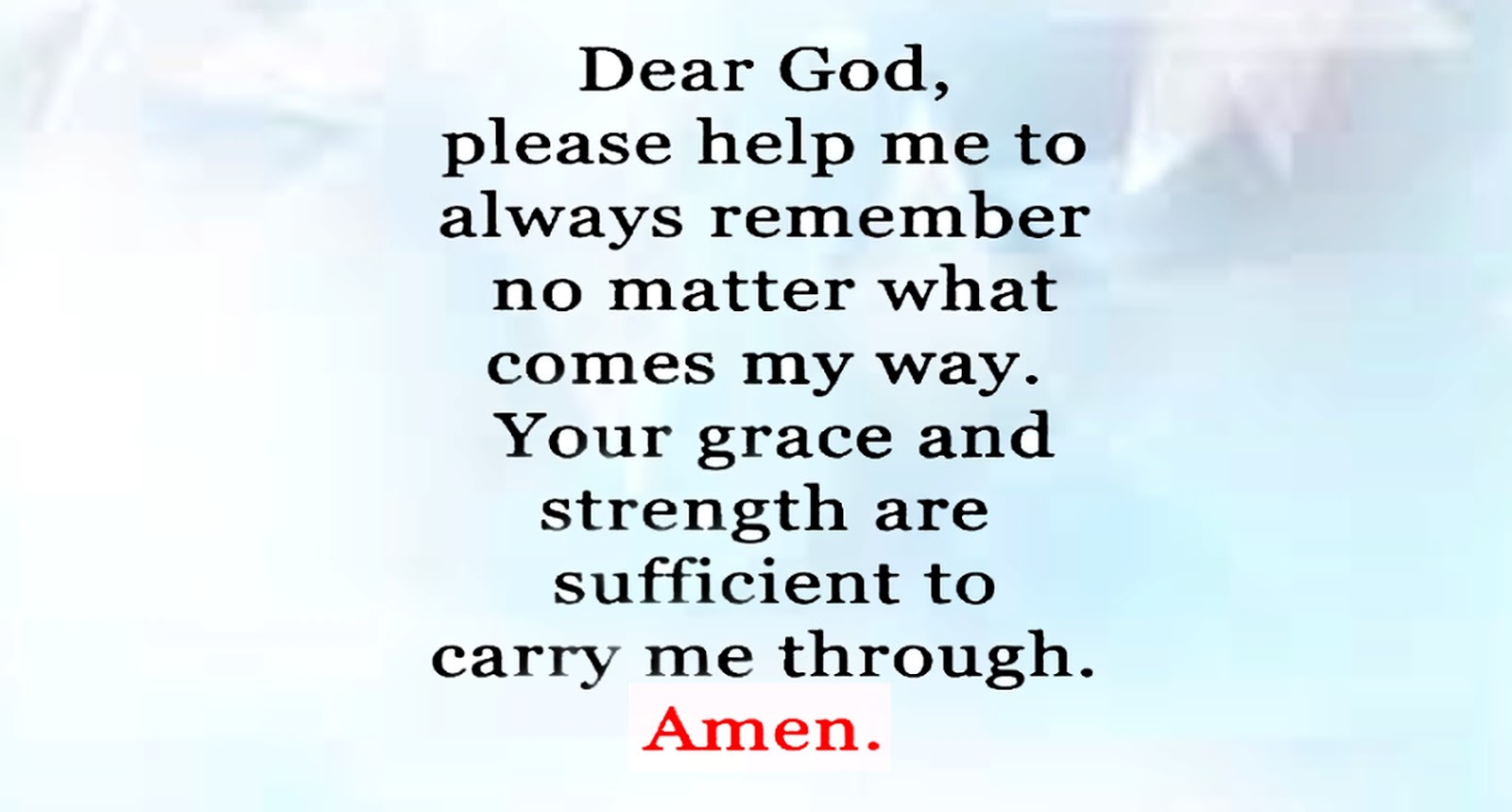 Carry me through Lord! Amen.