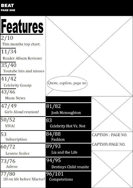Toni's Media Blog.: Mock Layout Contents Page.