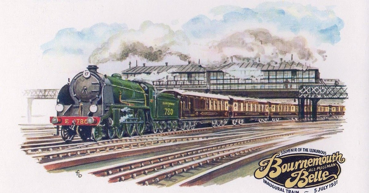 transpress nz: 'Bournemouth Belle' inaugural journey cards, 5 July 1931