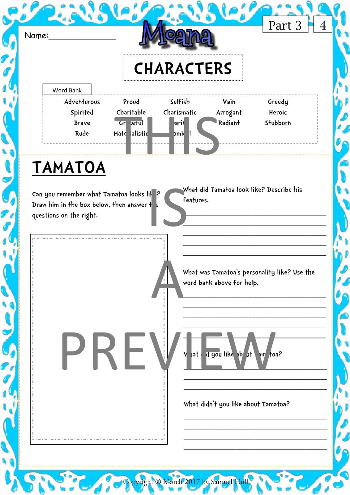 Disney's Moana (2016) - Movie Questions + Activities - Answer Key ...