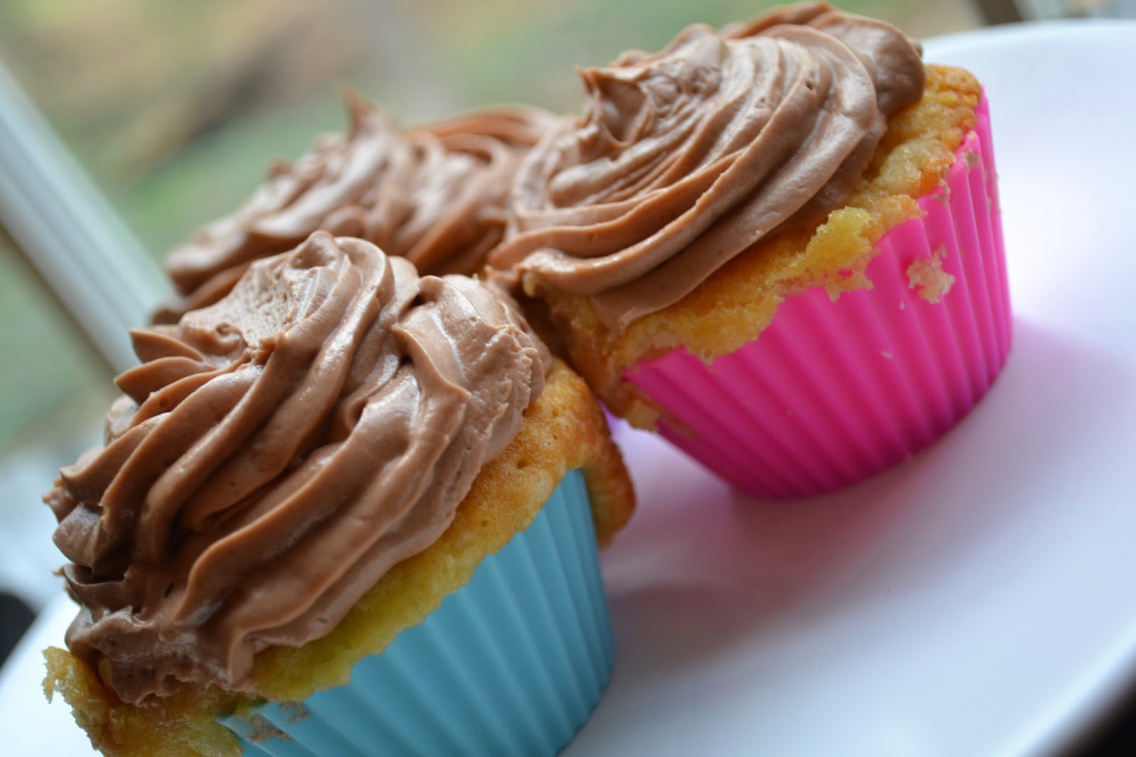 Yellow Cupcakes with Nutella Buttercream