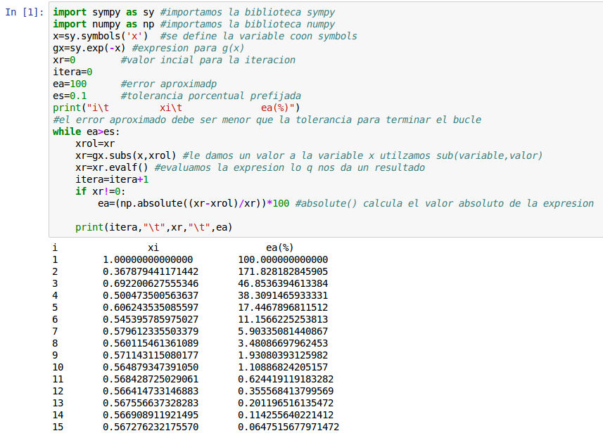 iccuy: Resolver ecuaciones no lineales con python | metodo del punto fijo