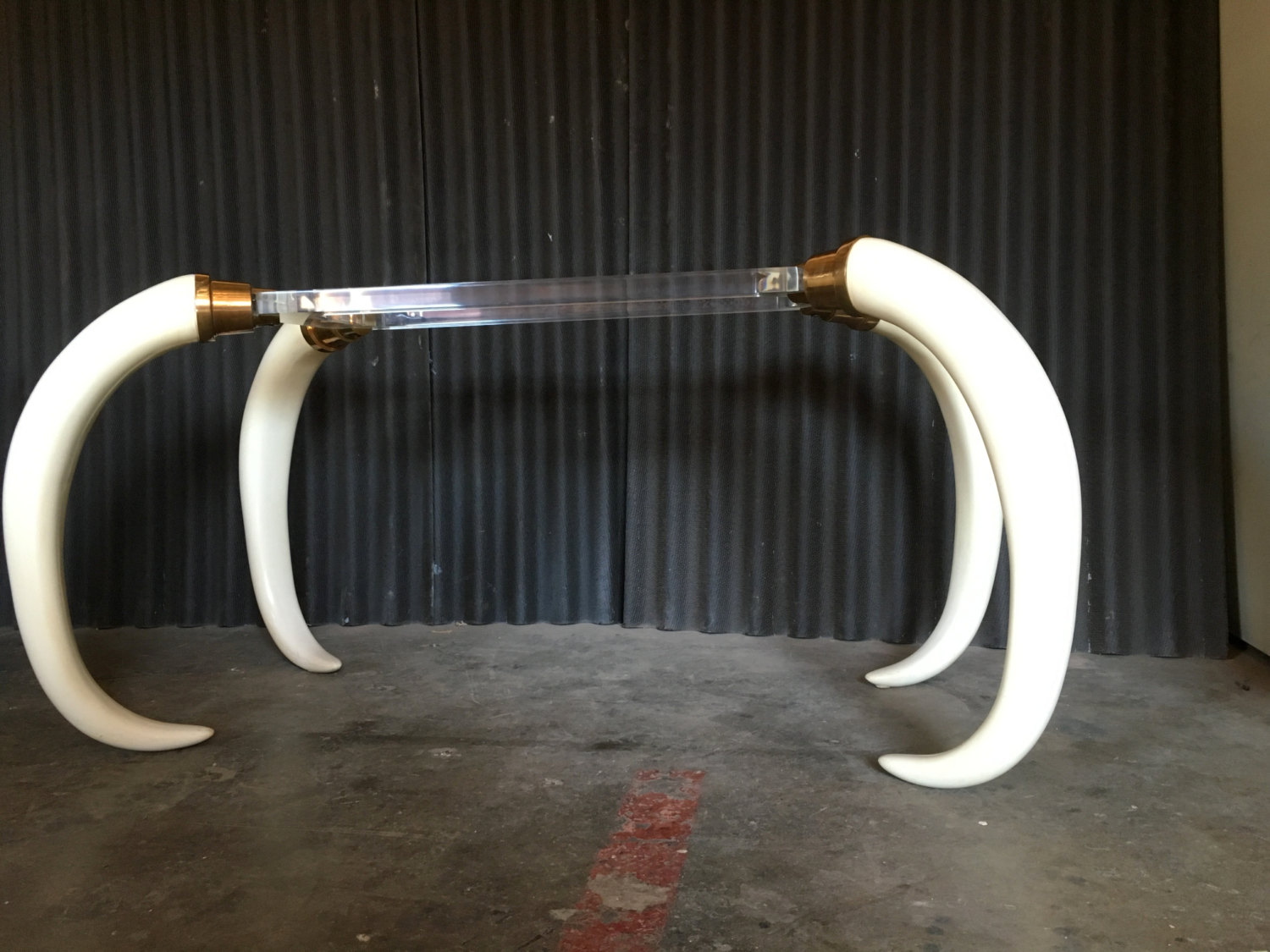 Hermans Steel Garage: Faux Elephant Tusk Dining Table or Desk