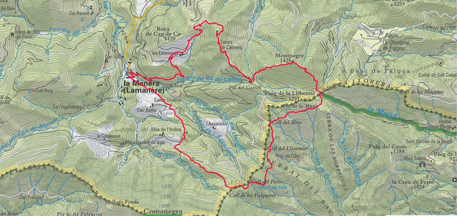 excursions muntanyenques: LA MENERA-SANTA CRISTINA-COLL DE FALGUERES ...
