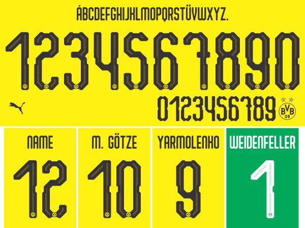 Borussia Dortmund 2018-19 font