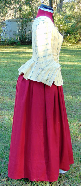 The Antique Sewist: 1750s Casaquin Jacket - Yellow & Blue Brocade