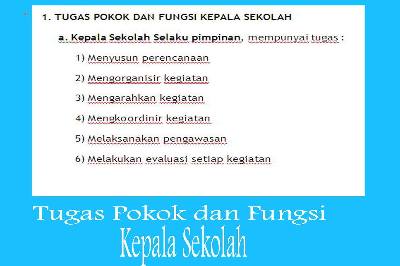 Download Tugas Pokok dan Fungsi (Tupoksi) Kepala Sekolah