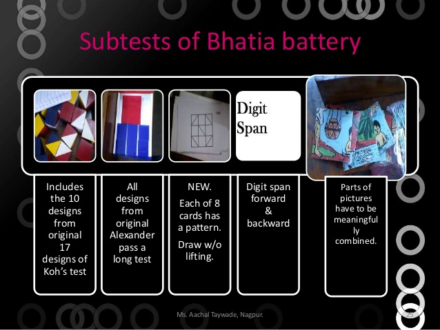 പ്രകൃതി : Bhatia's battery of performance test of intelligence