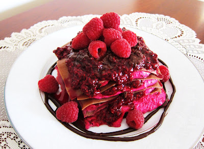 My Favorite 46: Chocolate Raspberry Lasagna with Citrus Chevre Beet Filling