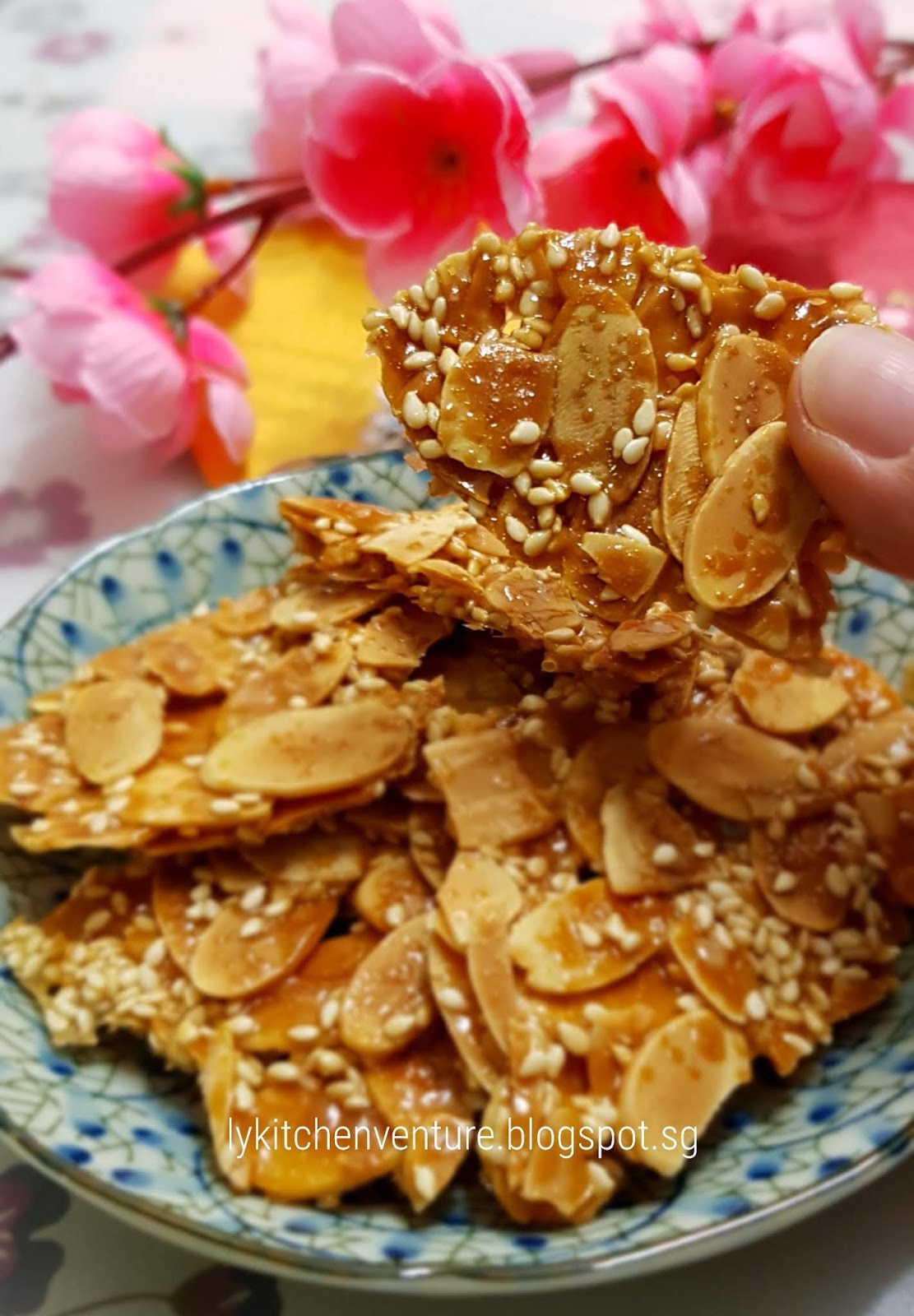 LY's Kitchen Ventures: Sesame Almond Florentine