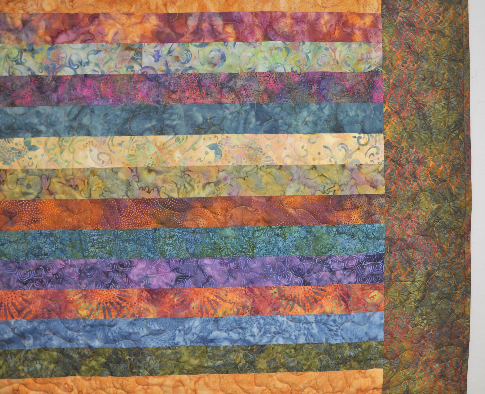 Barb's Cats and Quilts: Batik Strip Quilts