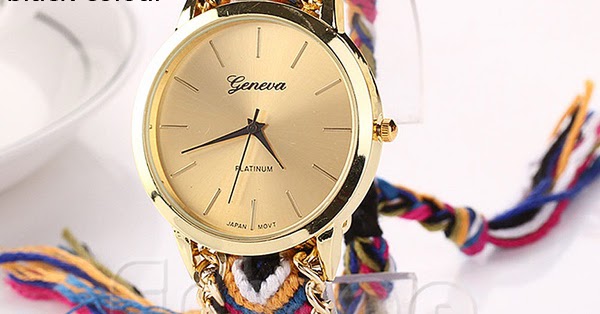 Jam Geneva Rajut 092 + Box Jam Cantik