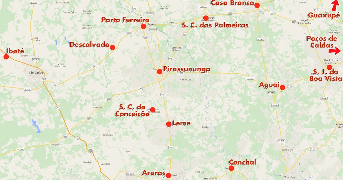The Gospel in Pirassununga and Region: Map of our region