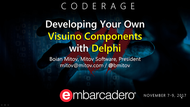 Mitov Software My Developing Your Own Visuino Components With Delphi Session At Coderage Xii
