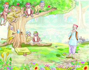 Cap seller and Monkeys story - Moral Stories For Children