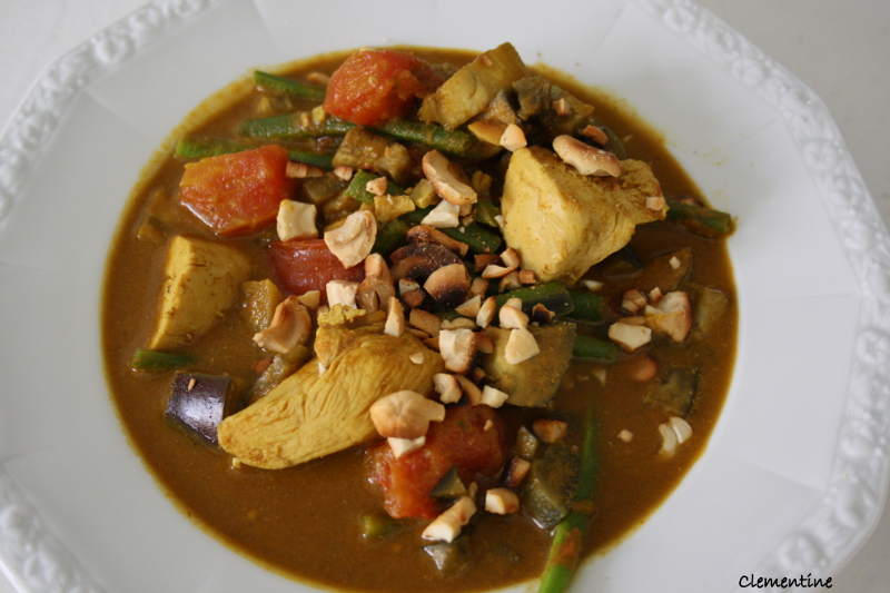 Le blog de Clementine: Korma de poulet aux aubergines et haricots verts