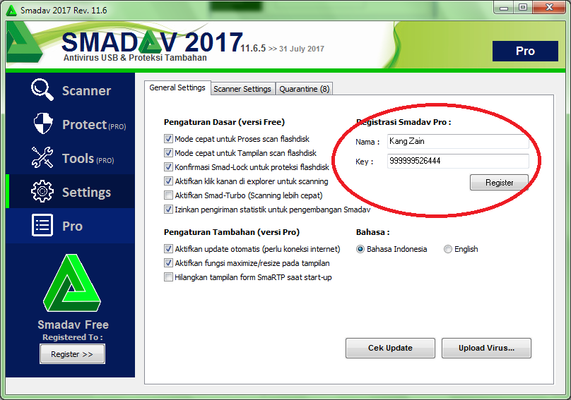 Seftianv7: Key SMADAV 2017 11.6.5