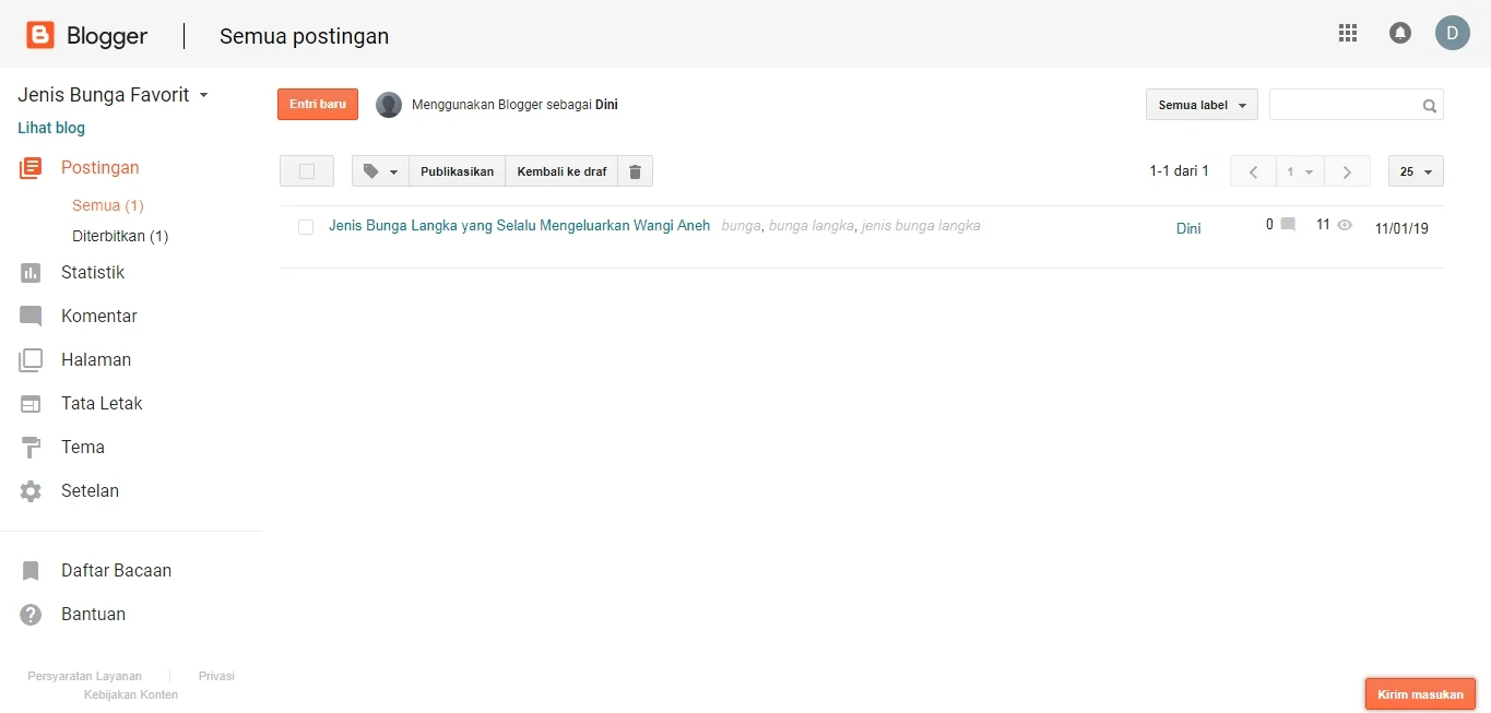 Mengganti Tampilan Bahasa Dashboard Blogger | Digital Poin