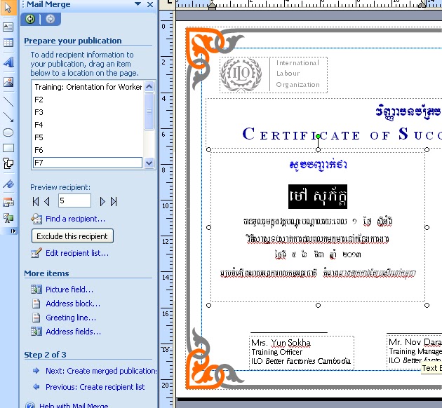 Massive Certificates Printing at Once - Vuthy's Sharing Mission