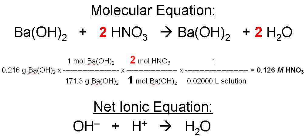 Hydrochloric Acid Reacts With Barium Hydroxide According to the Equation