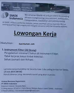 Lowongan Kerja PT. SMOE Indonesia Batam - Lowongan Kerja Batam 2022