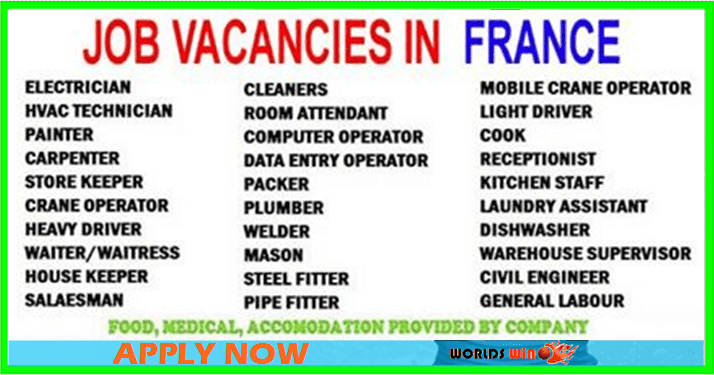 Multiple Job Vacancies in FRANCE 2017 – Apply Now