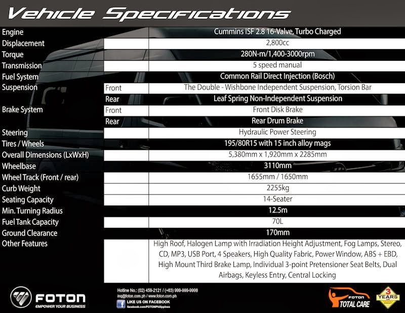 Going Big Time: Foton Launches View Traveller (w/ Brochure) | CarGuide ...