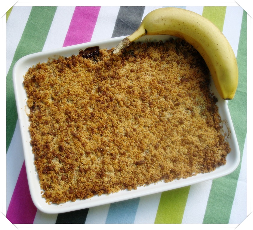Crumble banane/chocolat/speculoos - Crumble de banana/chocolate ...