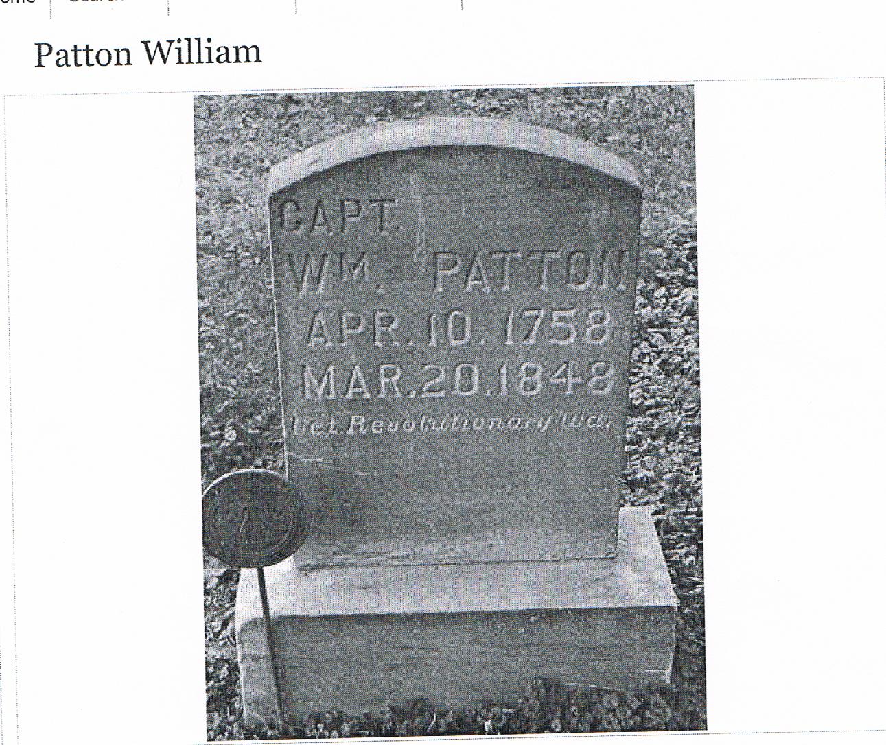 A Day in the Life Of ...: WILLIAM PATTON-VETERAN OF REVOLUTIONARY WAR