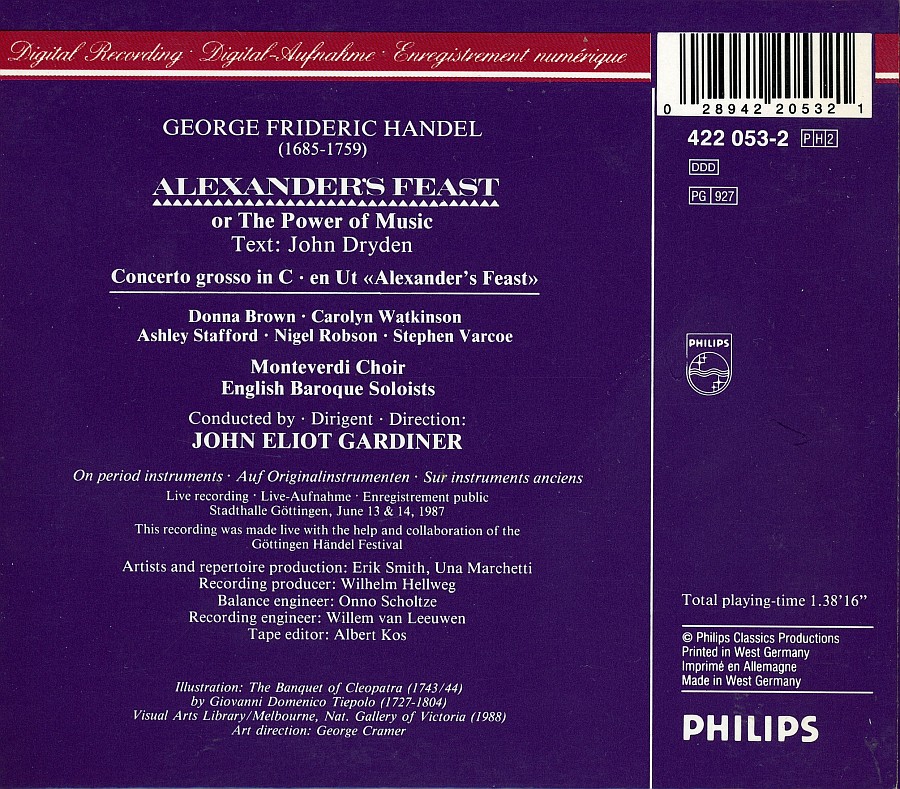 makdelart - classique: G.F. Handel - Alexander's Feast (John Eliot ...