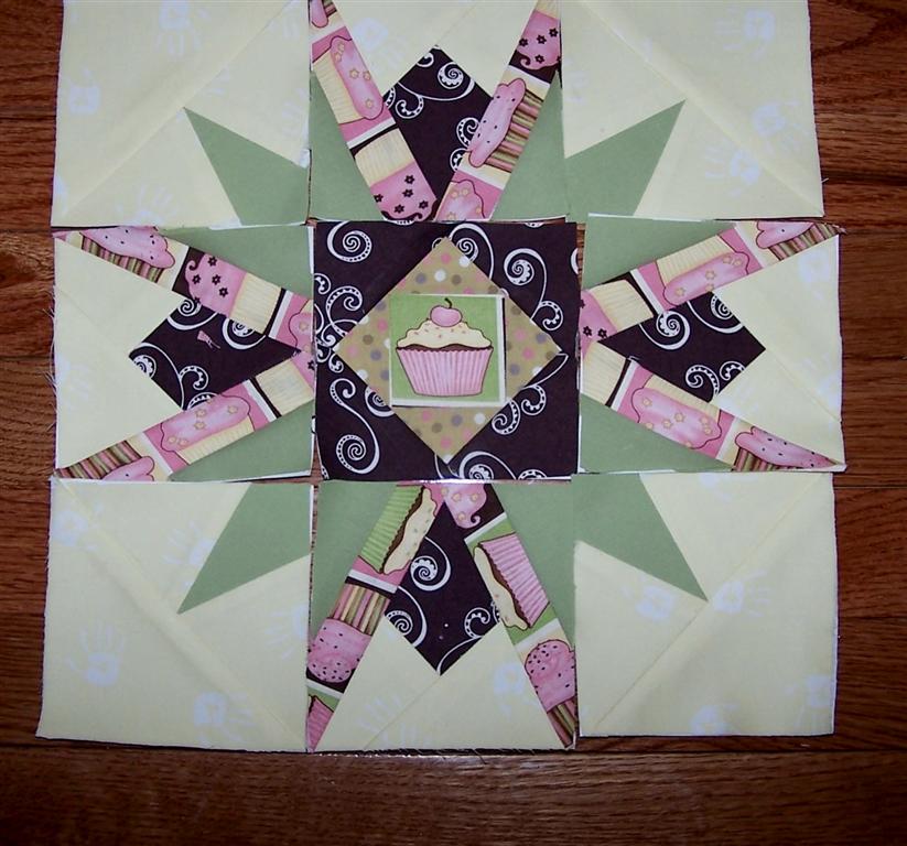 A Cupcake Quilt Block should Look Chocolatey--Don't you think?