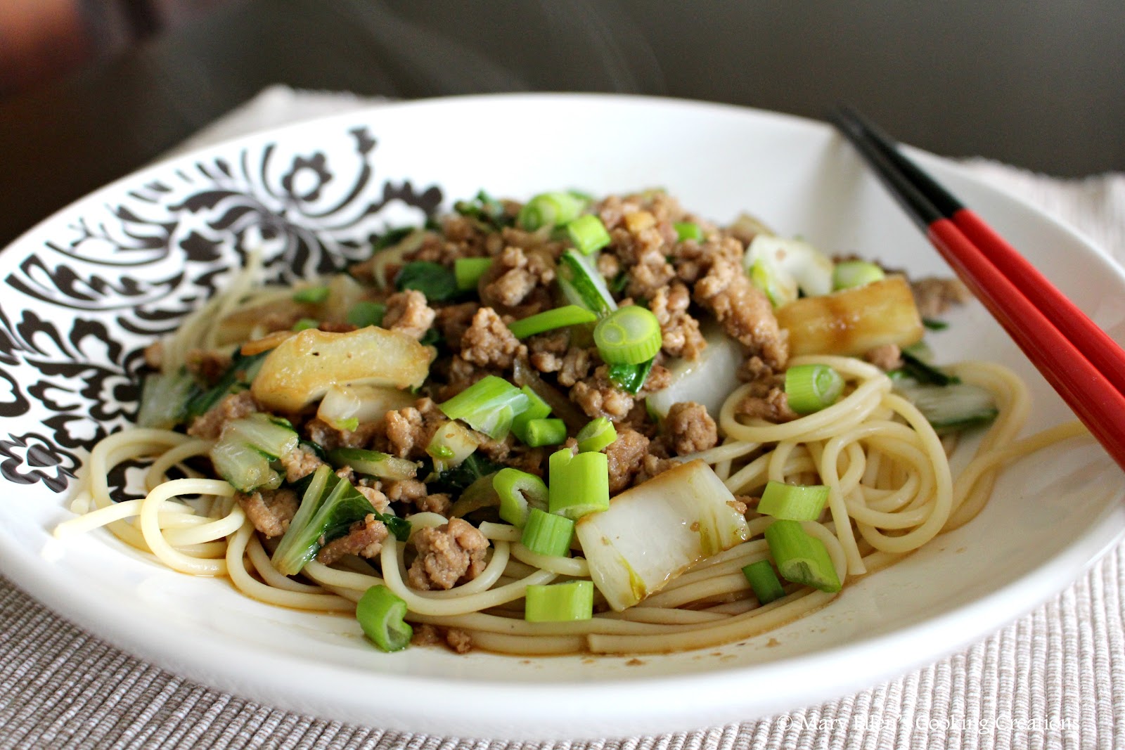 Mary Ellen's Cooking Creations: Szechuan Pork with Bok Choy