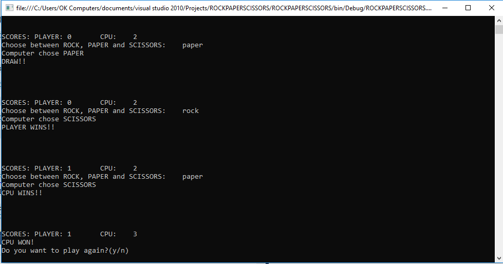 how to make Rock,Paper,Scissors in c# console Application