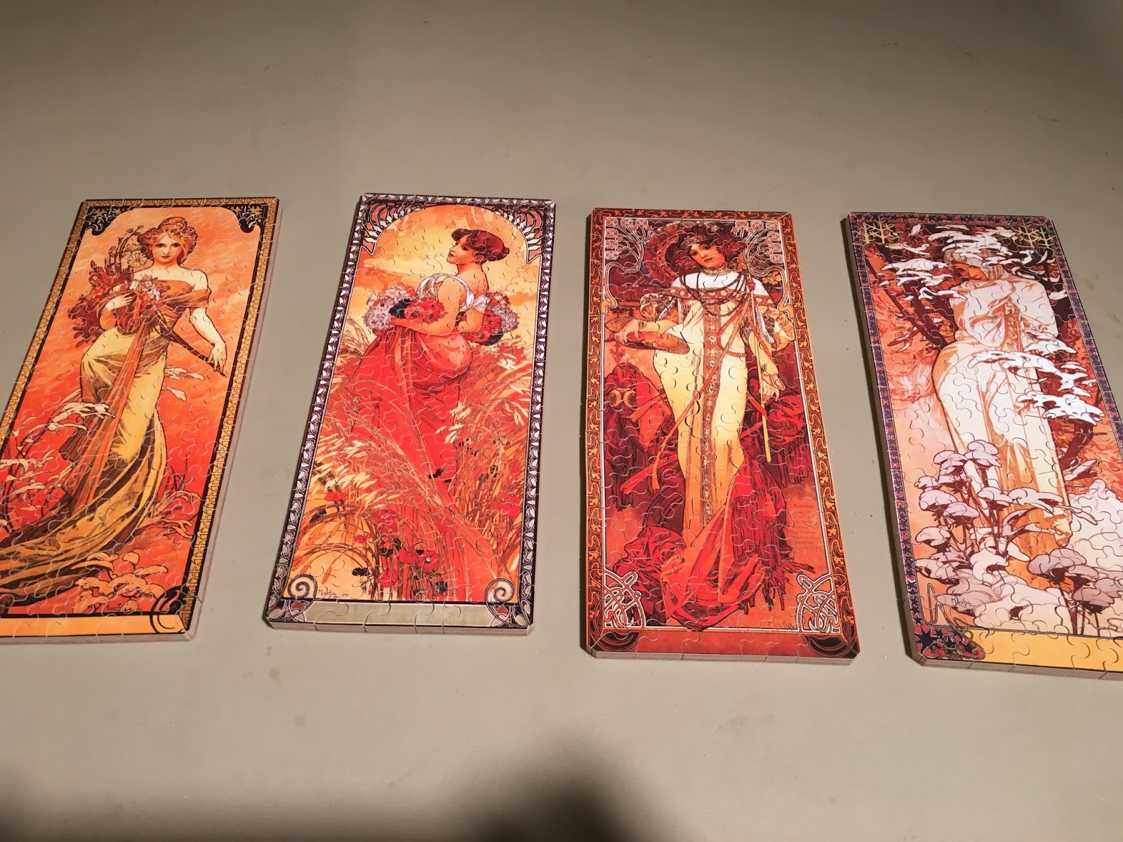 Rebecca's Wooden Jigsaw Puzzles: BCB Puzzles, Four Seasons, Mucha